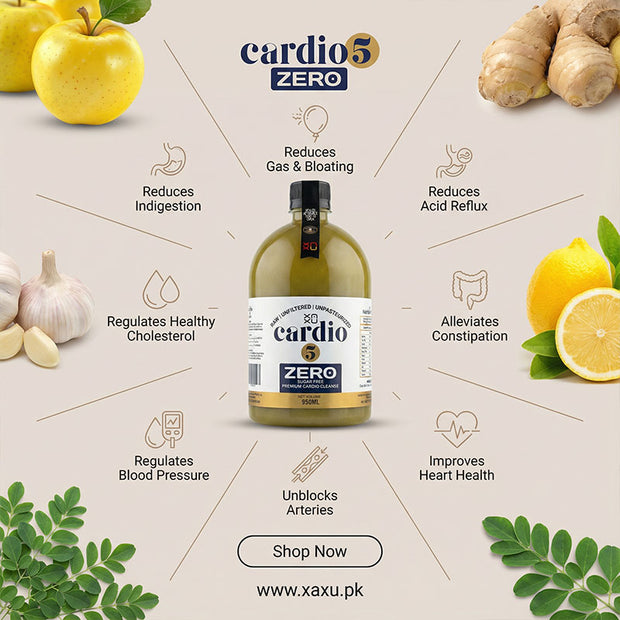 Cardio5 Zero – Sugar-Free Heart & Digestion Drink | XAXU Pakistan